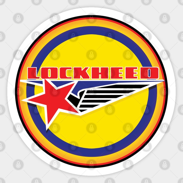 Lockheed vintage aircraft - Lockheed - Sticker | TeePublic